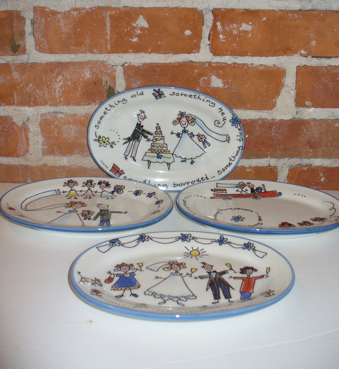 Vintage Brunelli Made in Italy Oval Wedding Plates (4) - Etsy