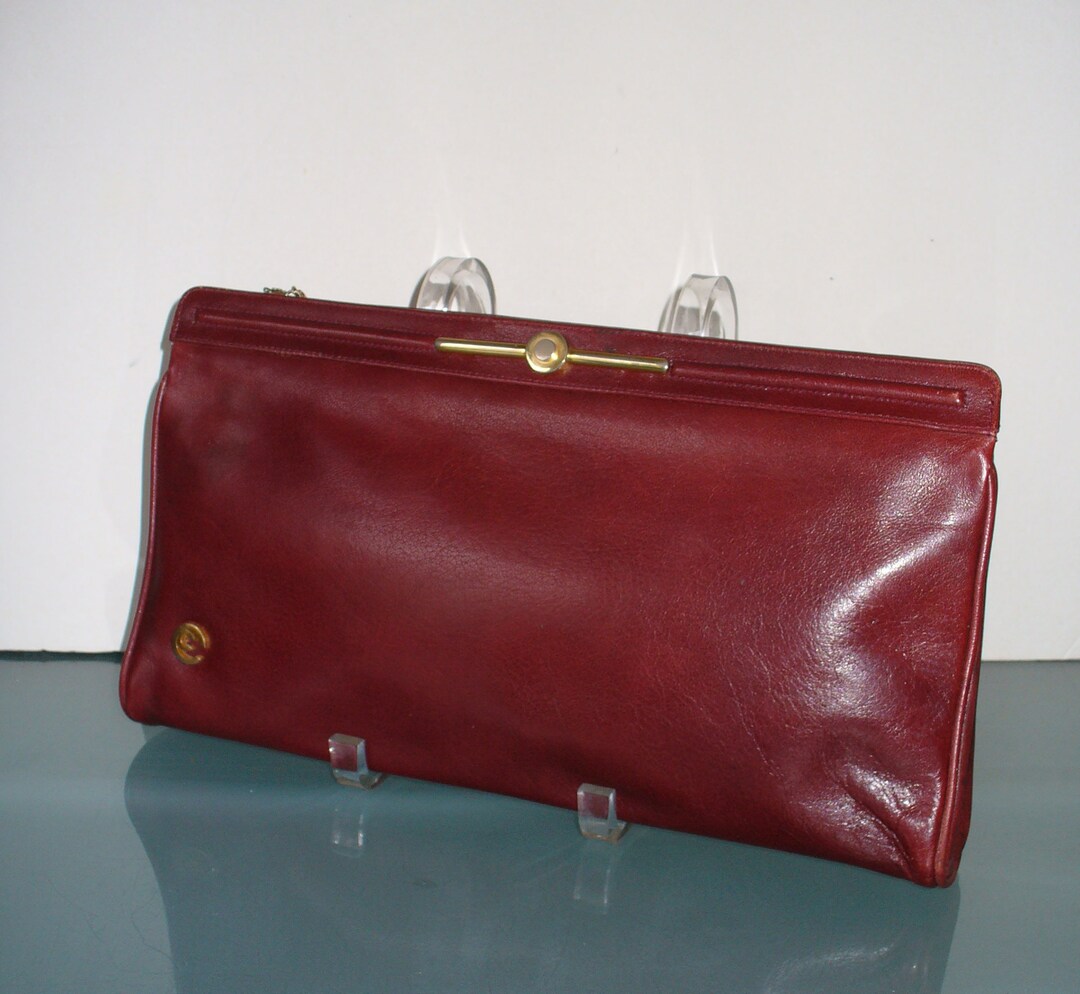 Vintage Made in Italy Peruzzi Oxblood Leather Clutch Bag - Etsy