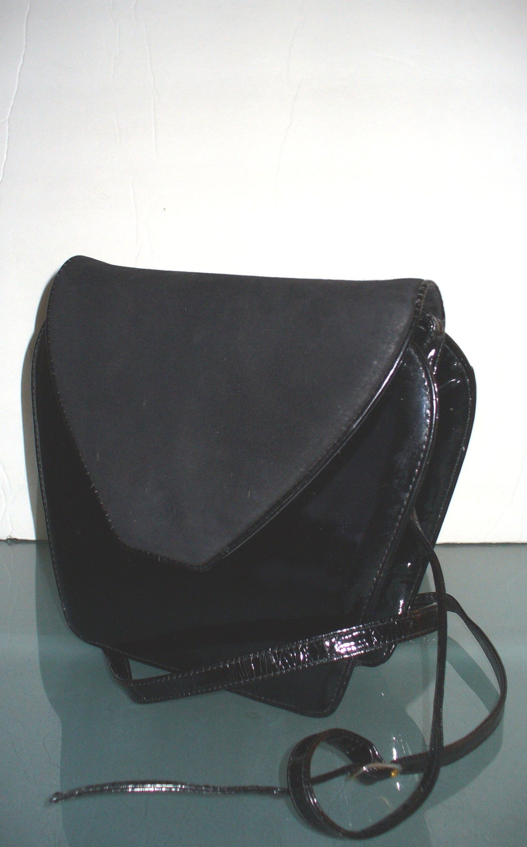 Vintage Minelli Made in Italy Patent Leather & Suede Shoulder Bag - Etsy