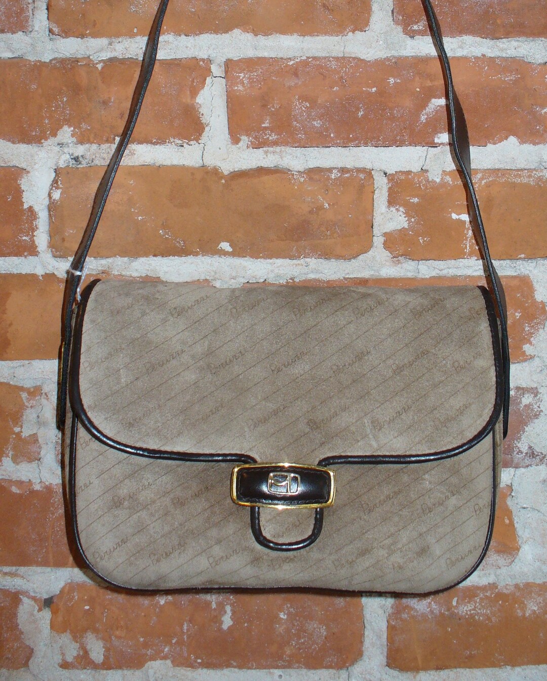 Vintage Peruzzi Made in Italy Accordion Suede & Leather Cross Body Bag ...