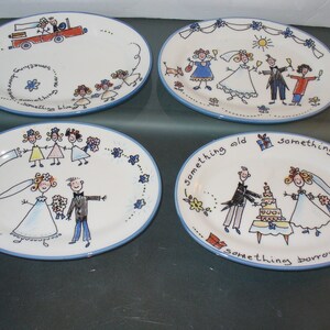 Vintage Brunelli Made in Italy Oval Wedding Plates (4) - Etsy