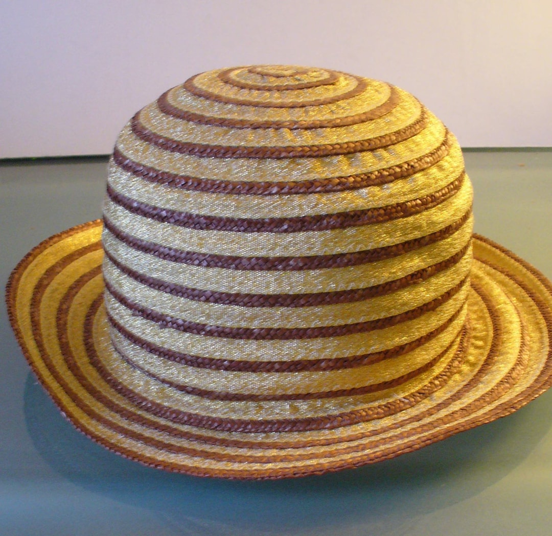 Platania Made in Italy Metallic Gold Straw Hat - Etsy