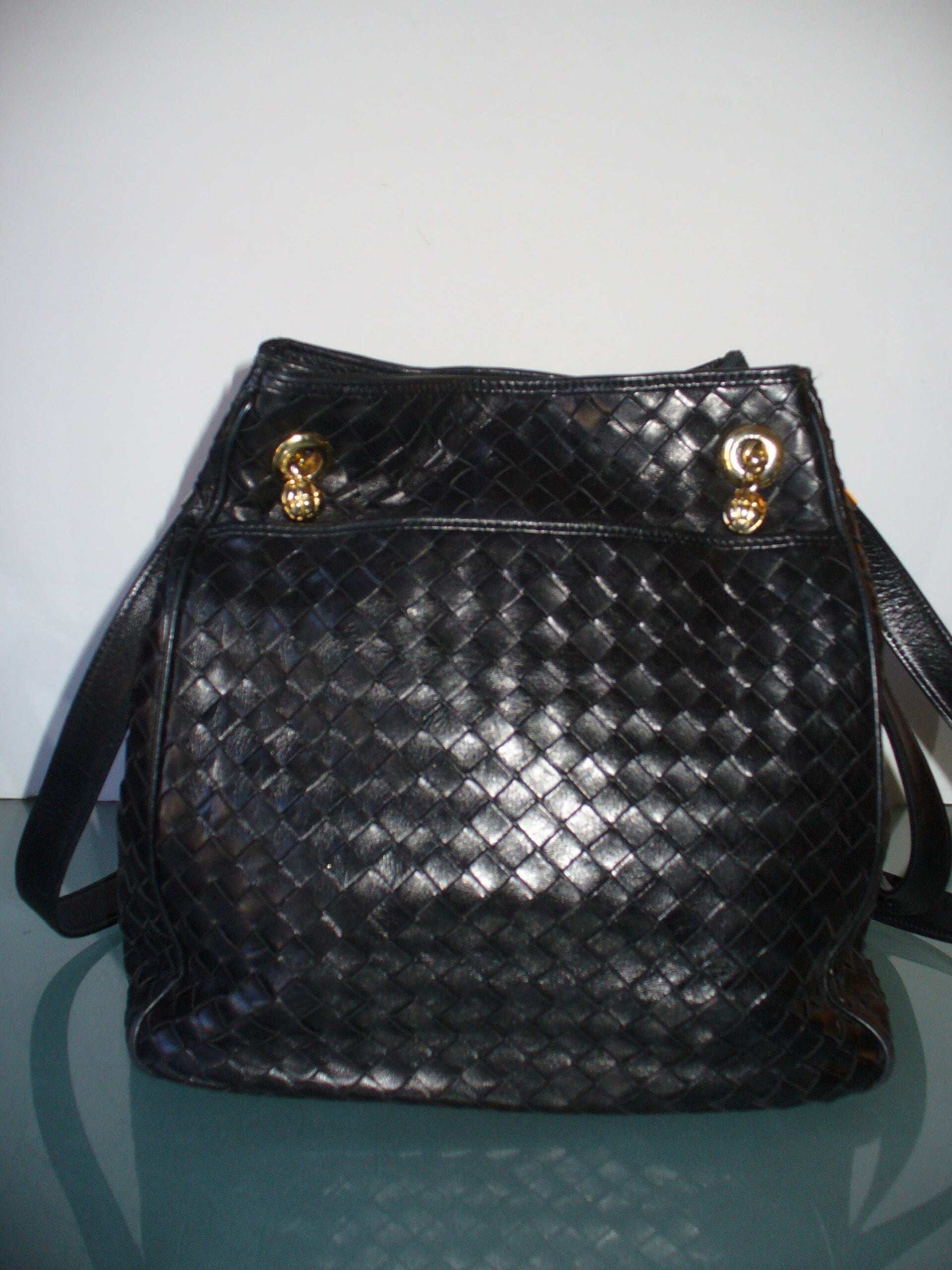 Vintage Siso Made in Italy Woven Leather Shoulder Bag