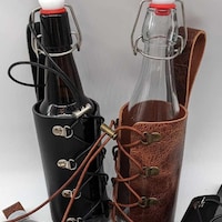 Leather Water Bottle Holster Adjustable - Etsy