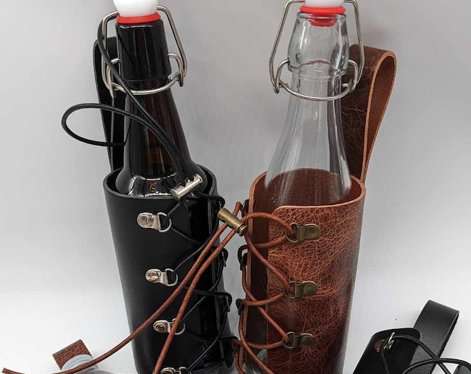Leather Water Bottle Holster Adjustable - Etsy