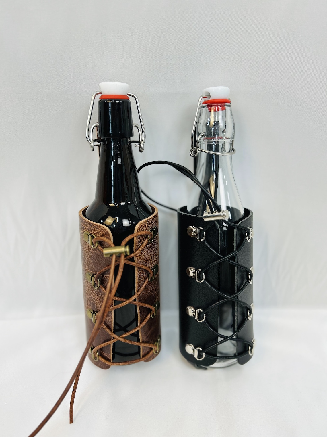 Leather Water Bottle Holster Adjustable - Etsy