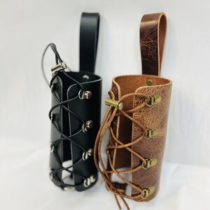 Leather Water Bottle Holster Adjustable - Etsy