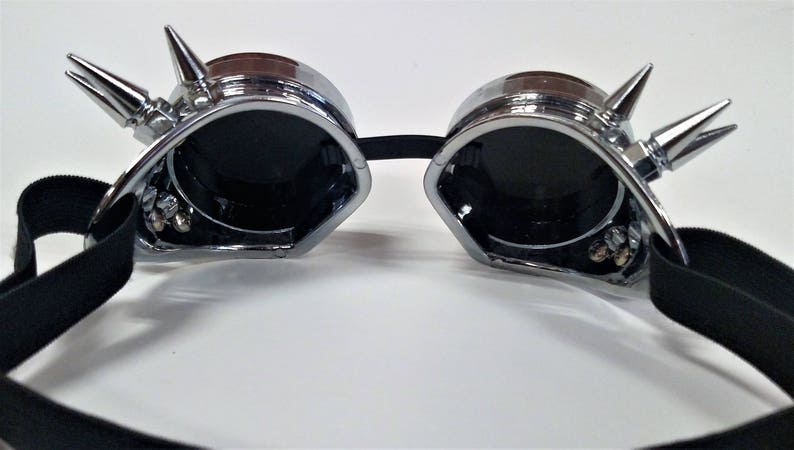 Silver Spiked Steampunk Goth Goggles - Etsy