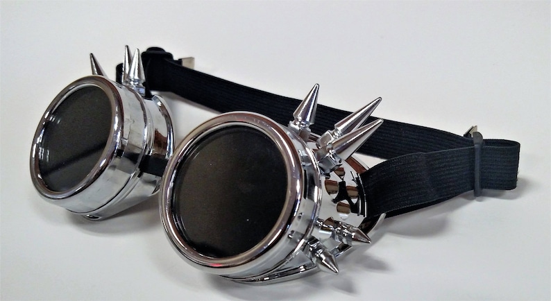 Silver Spiked Steampunk Goth Goggles - Etsy