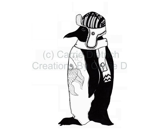 Pen & Ink Black and White Art Fun Art Ink Drawing Bird Art Ink Art ...