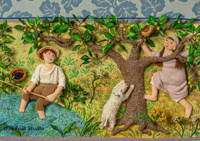 4 Cards Mary Had a Little Lamb Apple Tree - Etsy
