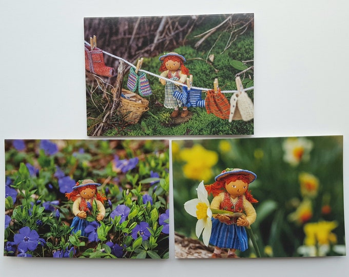 6 Cards - Polly Doll Sampler - Etsy