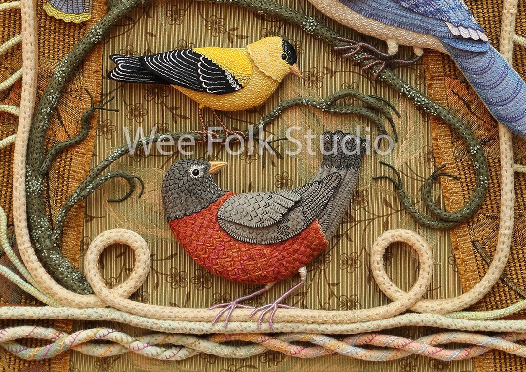 4 Cards - Birds of Beebe Woods - Robin and Goldfinch - Etsy