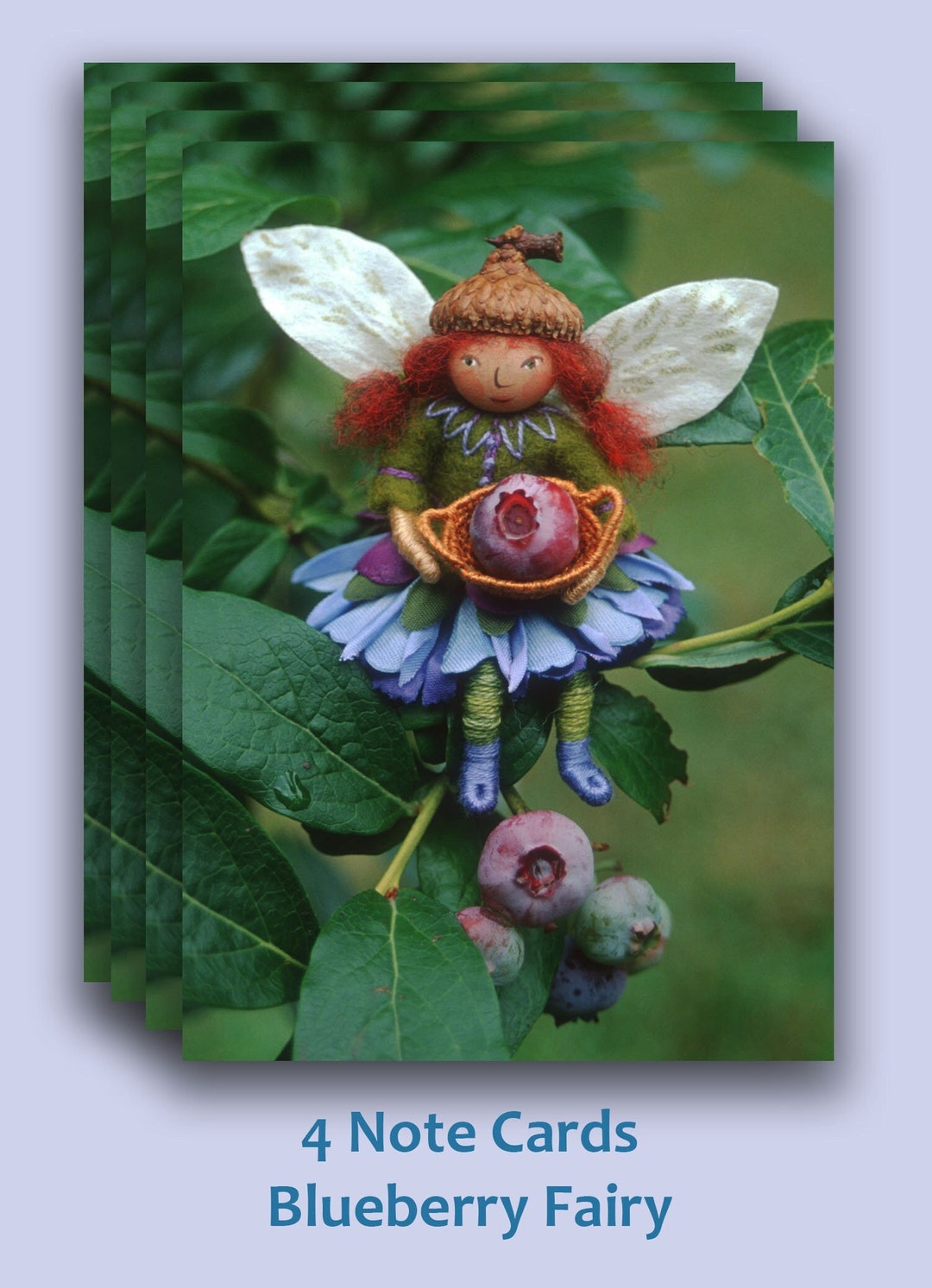4 Cards - Blueberry Fairy - Etsy