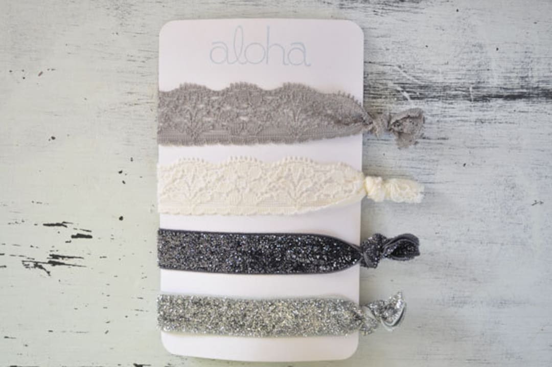 Lace Hair - No Snag Hair Tie- Elastic Hair Ties - Glitter Hair Ties ...