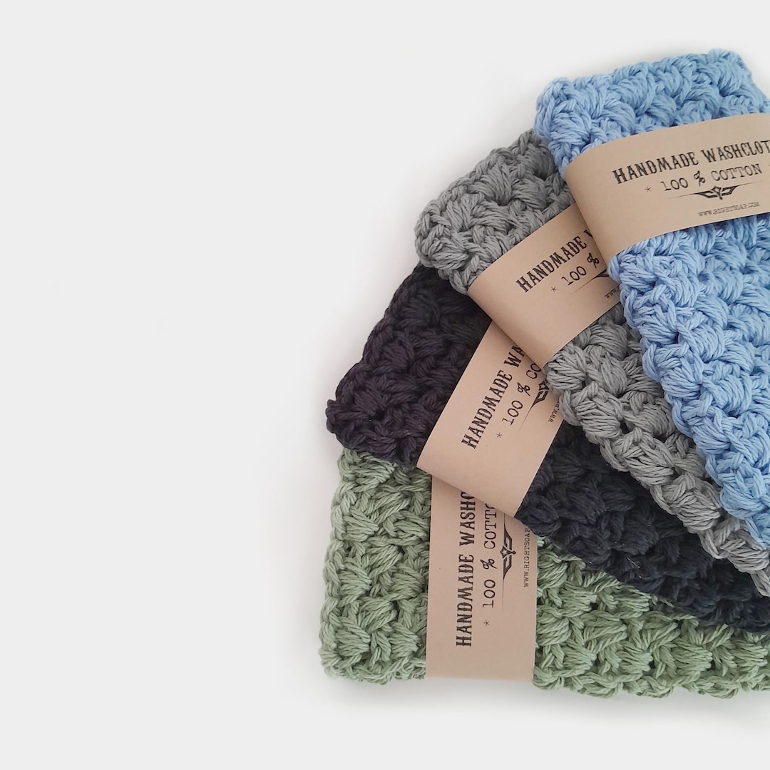 Handmade Wash Cloth | Cotton Crochet Washcloth for Men Stocking Stuffer ...