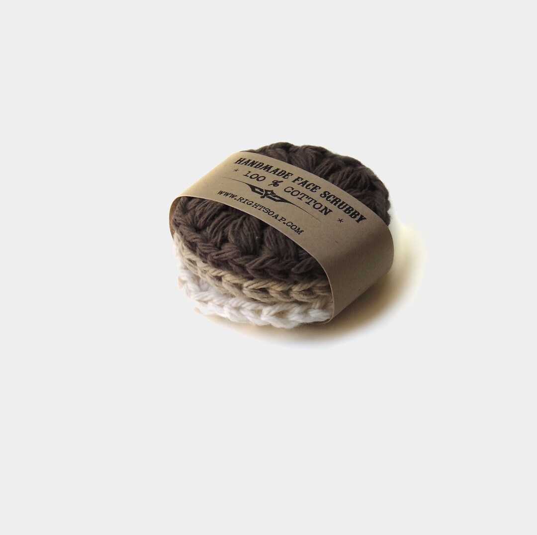 Brown Face Scrubbies | Set of 3 Cotton | Women Stocking Stuffers Small ...