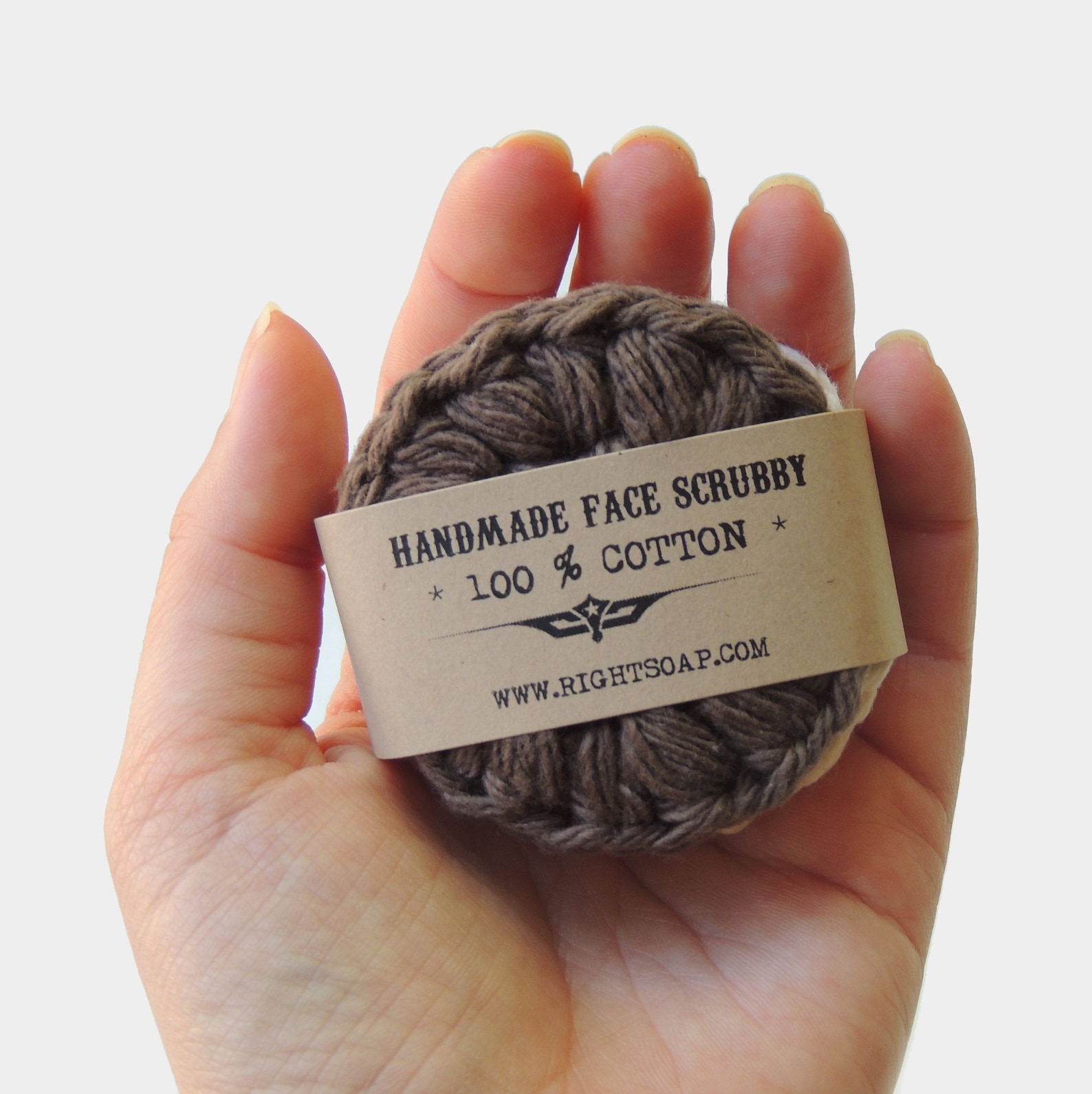 Brown Face Scrubbies | Set of 3 Cotton | Women Stocking Stuffers Small ...