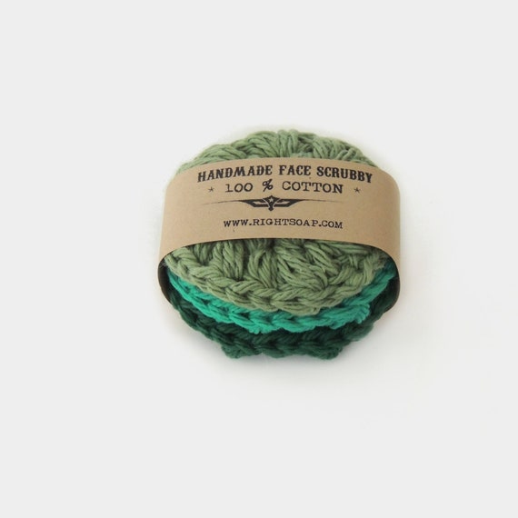 Green Face Scrubbies Crochet Cotton Reusable Makeup | Etsy