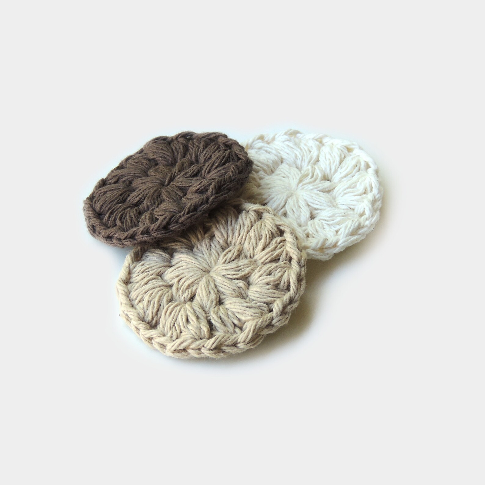 Brown Face Scrubbies | Set of 3 Cotton | Women Stocking Stuffers Small ...