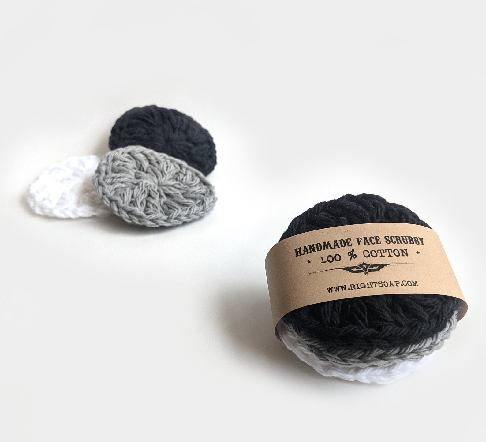 Brown Face Scrubbies | Set of 3 Cotton | Women Stocking Stuffers Small ...