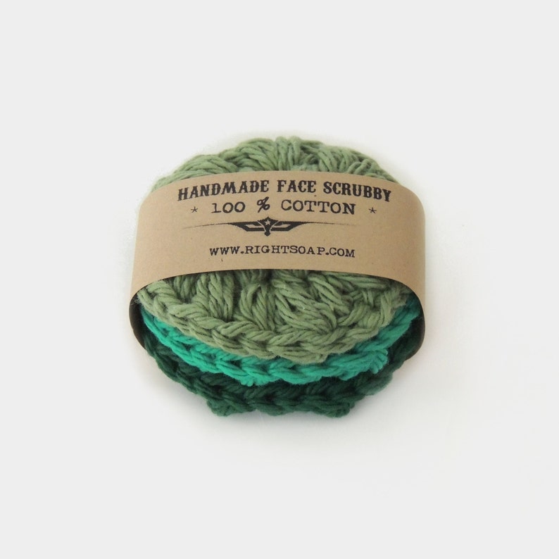 Brown Face Scrubbies | Set of 3 Cotton | Women Stocking Stuffers Small ...