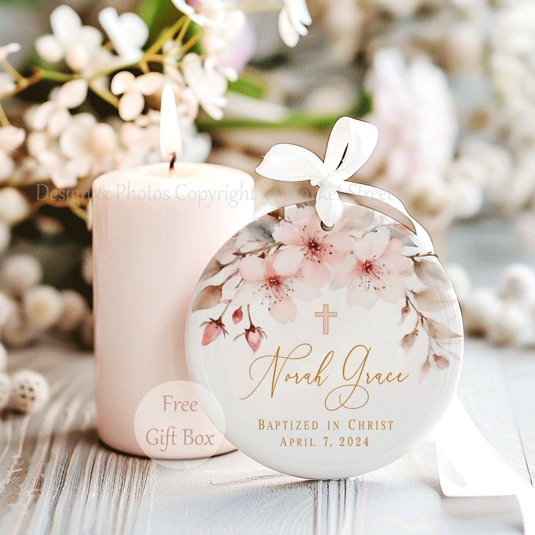 Personalized Porcelain Ornament- Baptism Gift for Girl - Goddaughter ...
