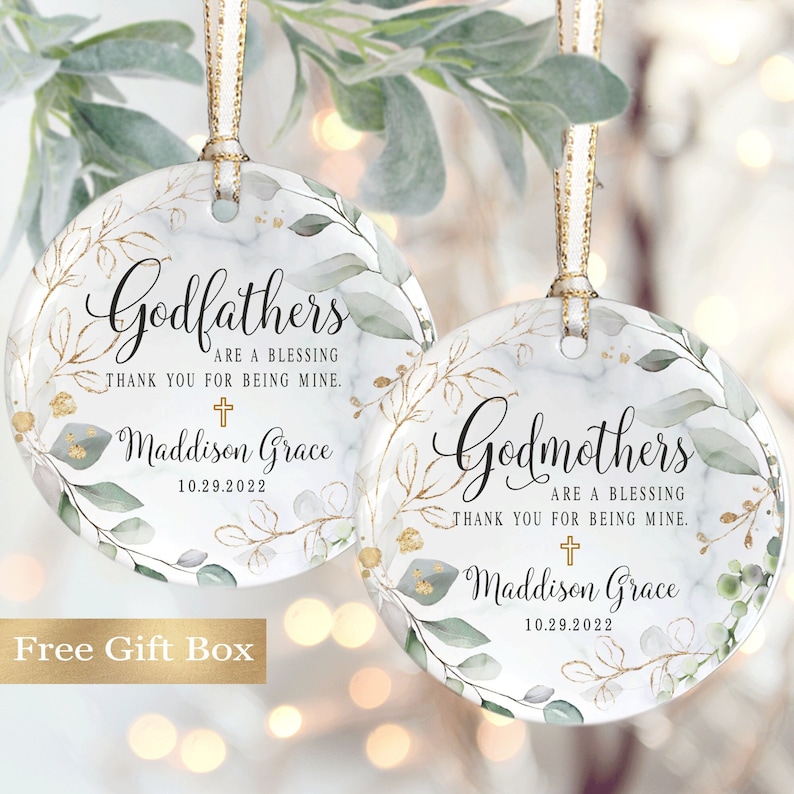 Personalized Godmother Porcelain Ornament - Godparents Gift From ...