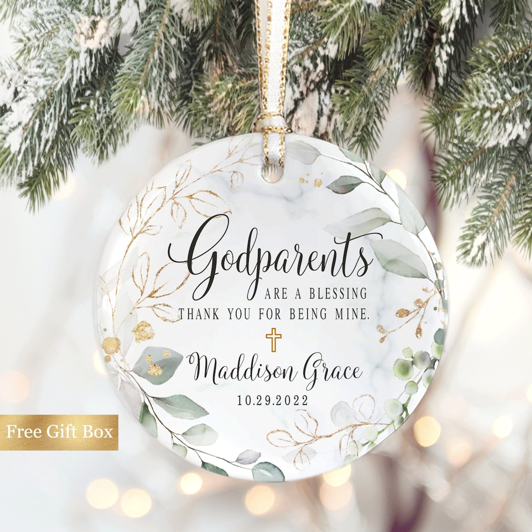 Personalized Godparents Porcelain Ornament - Godparents Gift From ...