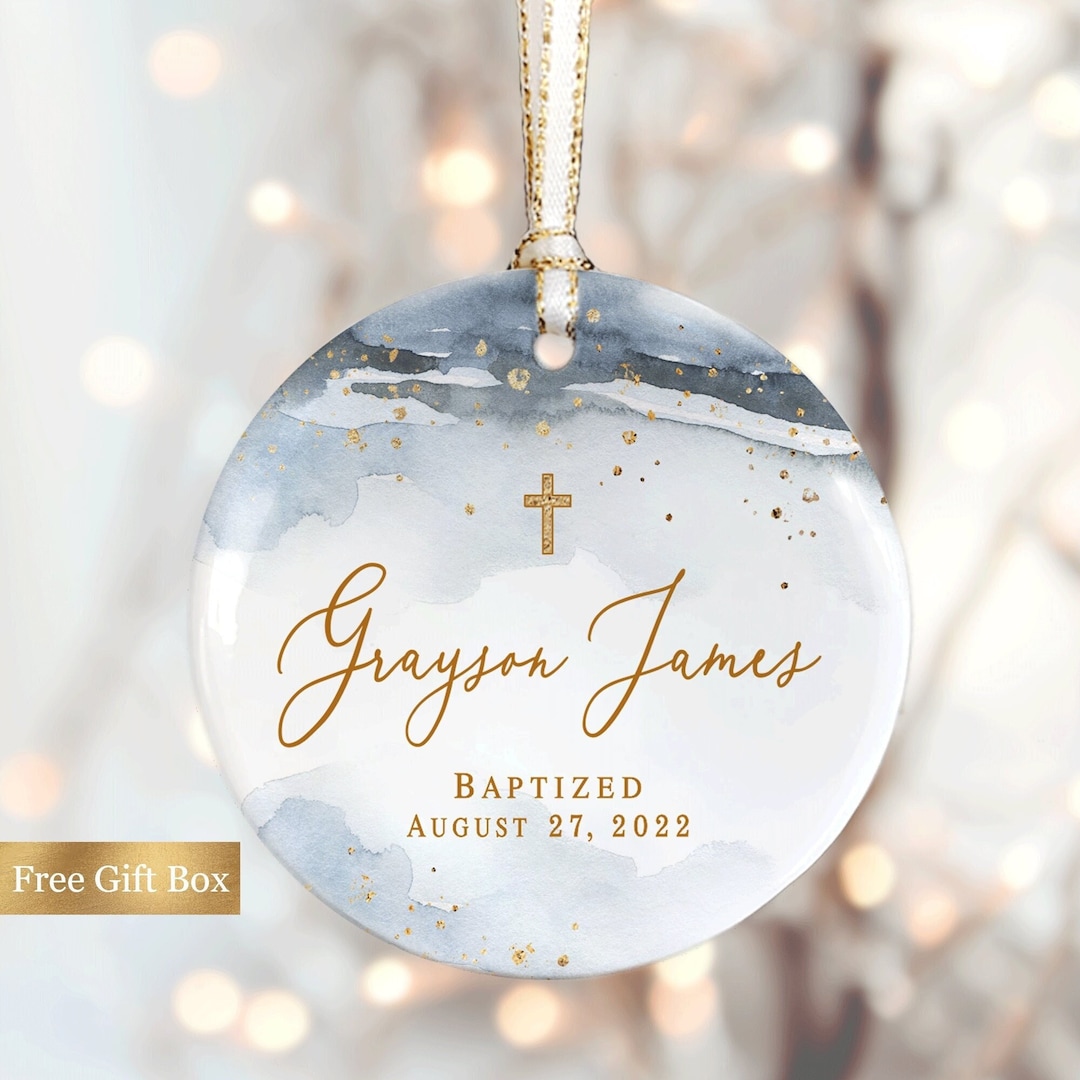 Personalized Porcelain Ornament Baptism Gift for Boy Custom Christening ...