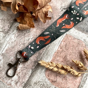 Woodland Lanyard Fox Design | Cute Lanyard | Witch Lanyard | Fox Art ...