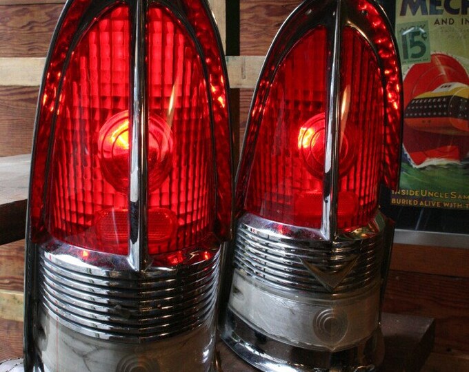 1955 Packard "cathedral" Red Taillight Table Lamps - Original Old ...