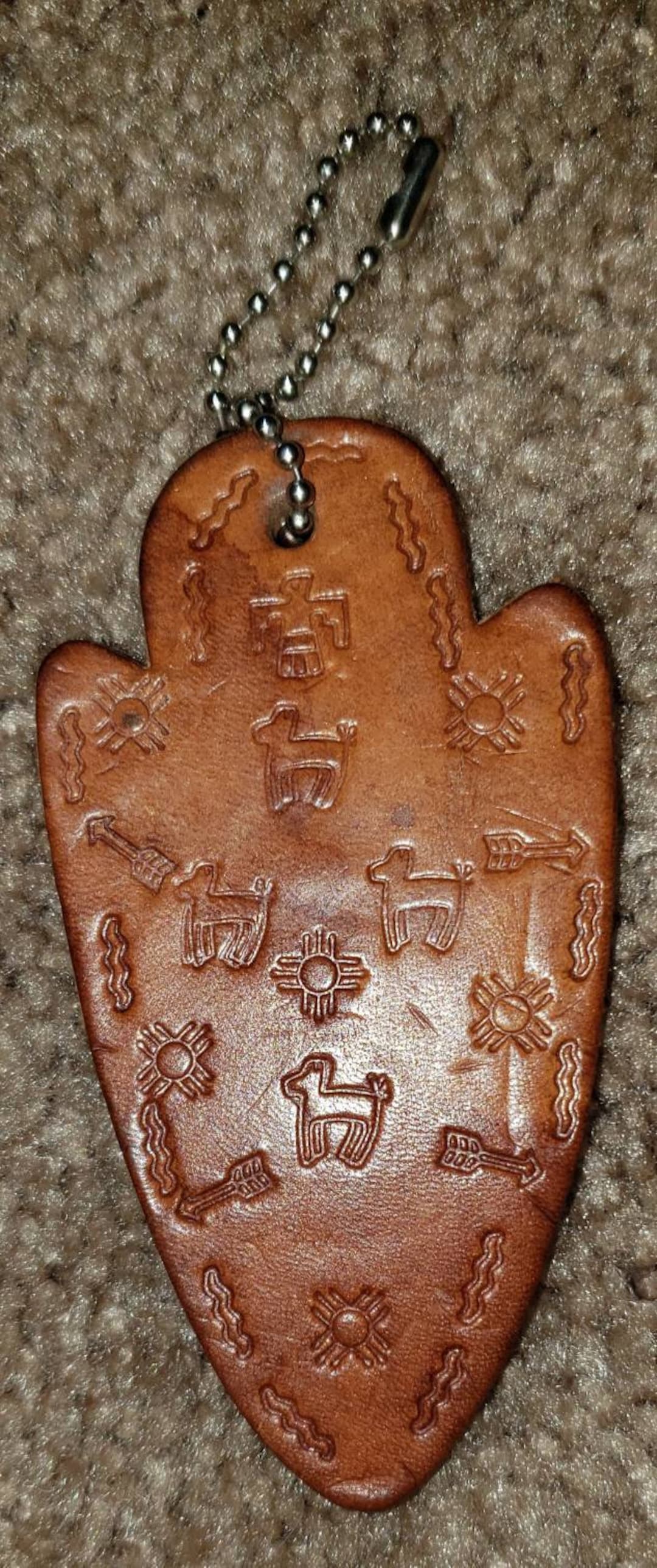 Leather Punched Arrowhead Keychains - Etsy