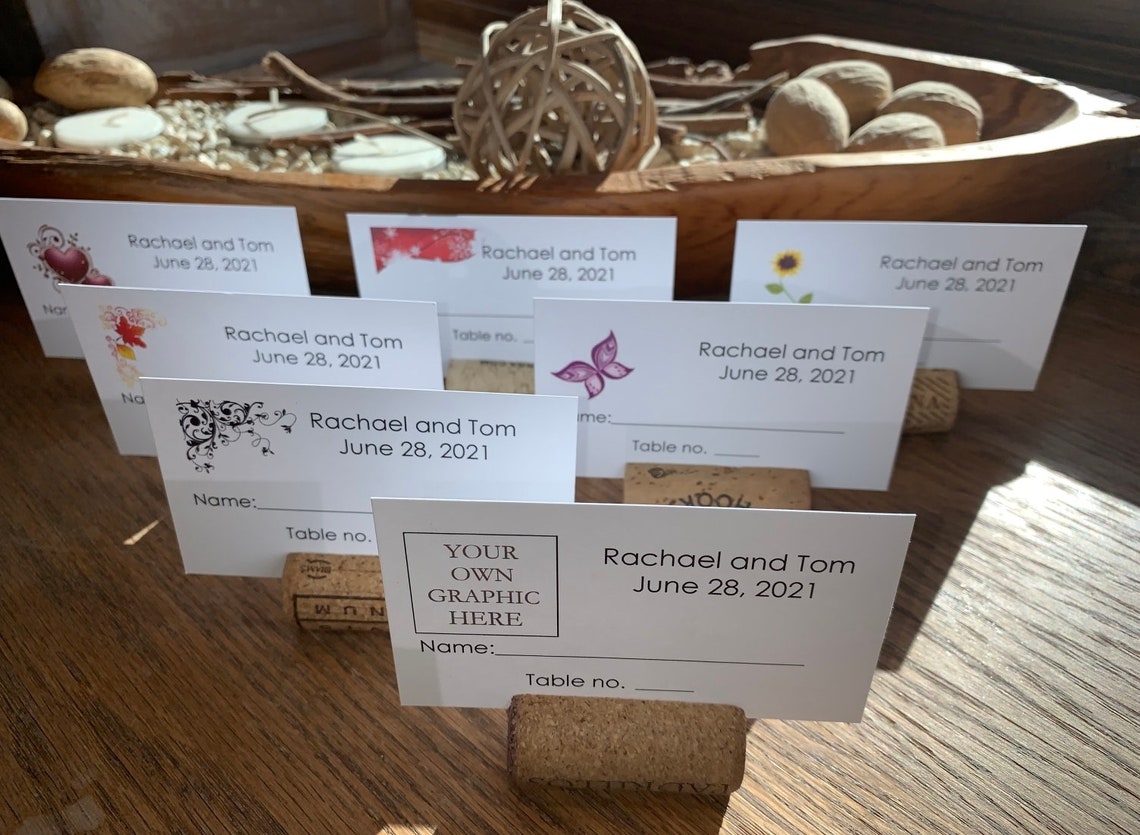 30 Personalized Custom Place Cards / Seating Cards + 30 Natural Wine ...