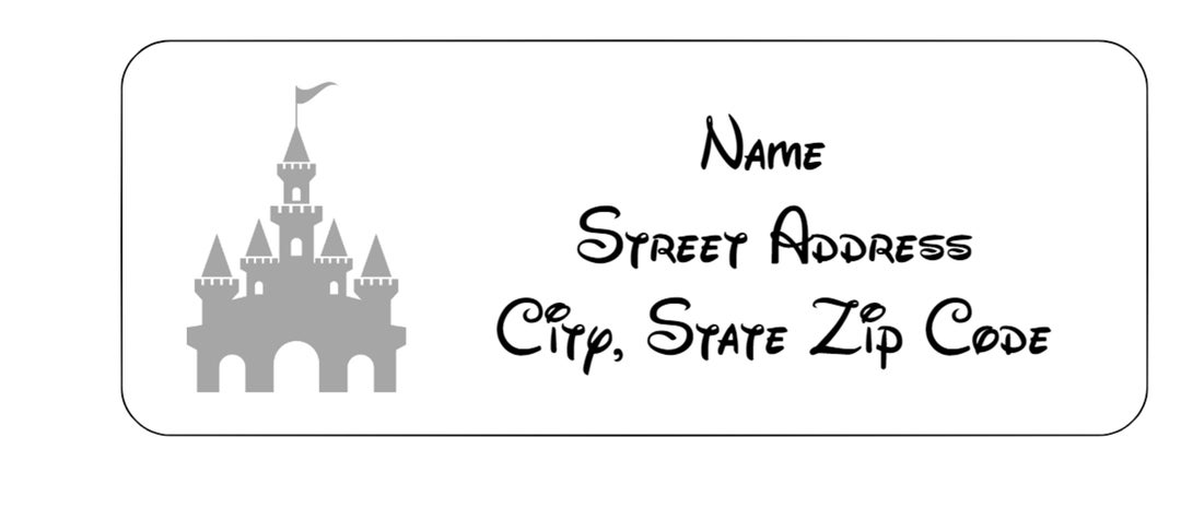90 Personalized Custom Cinderella Castle Disney Address Labels Stickers ...