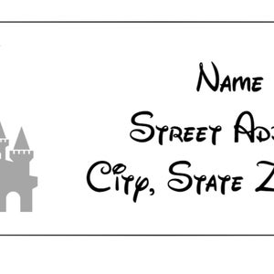 90 Personalized Custom Cinderella Castle Disney Address Labels Stickers ...