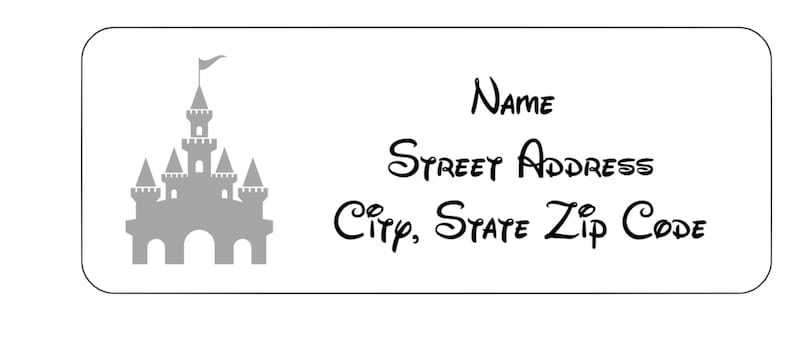 90 Personalized Custom Cinderella Castle Disney Address Labels Stickers ...
