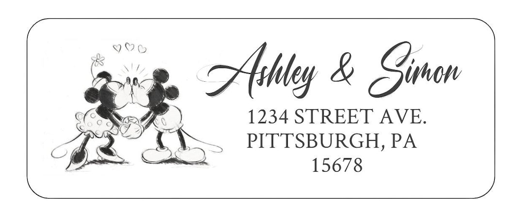 90 Personalized Custom Mickey and Minnie Disney Address Labels Stickers ...