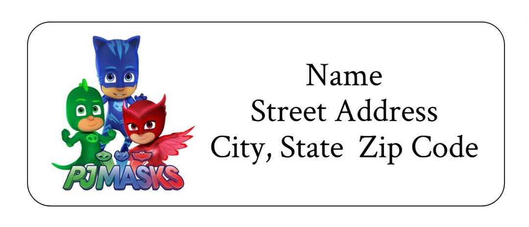 90 Personalized Custom PJ MASKS PJMASKS Address Labels Stickers ...