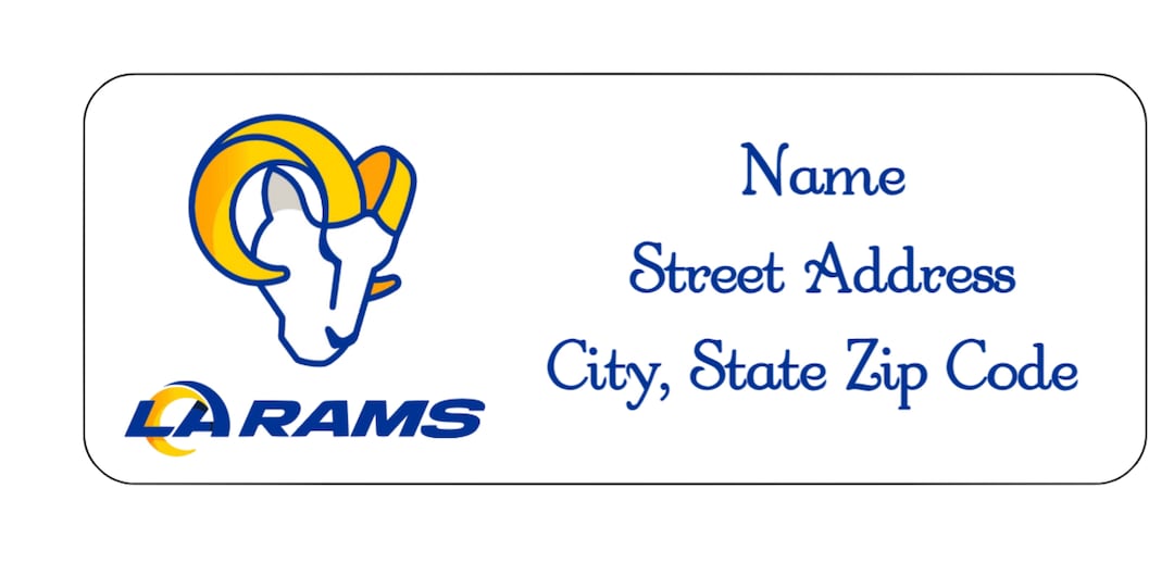 90 Personalized Custom LA RAMS Football Return Address Labels Stickers ...