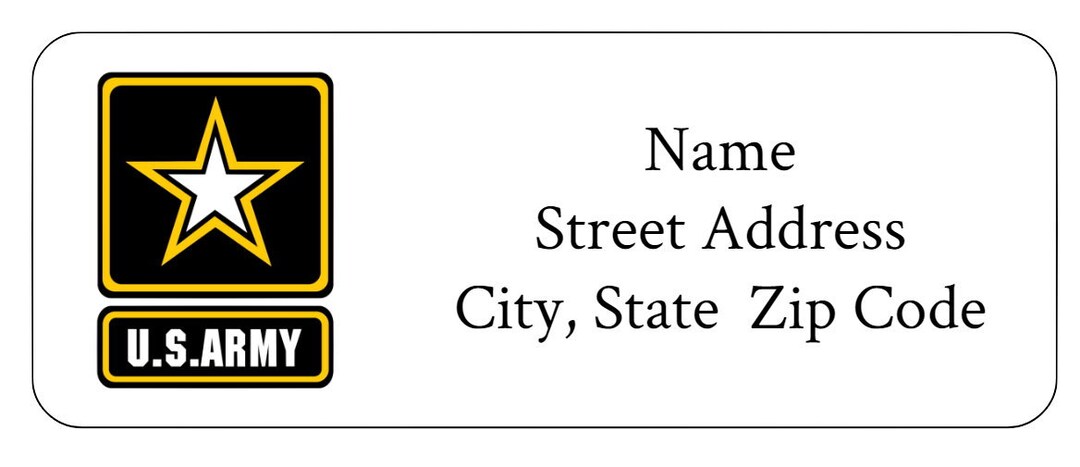 90 Personalized Custom US Army Return Address Labels Stickers Envelope ...