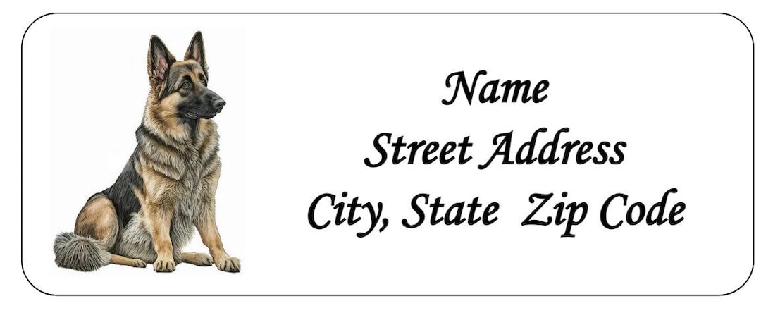 90 Personalized Custom German Shepherd Dog Address Labels Stickers ...
