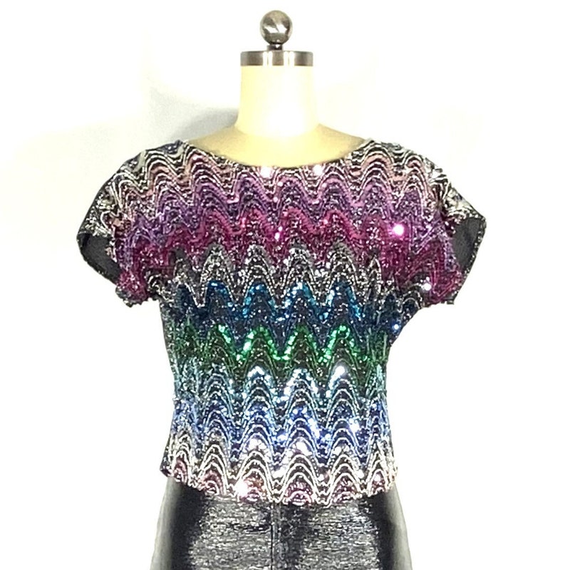 Rainbow Sequin Top - Etsy
