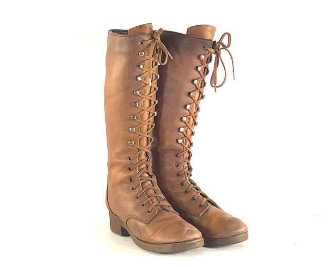 1970s Campus Lace up Boots - Size 7 - 1970s Lace up Boots - 1970s ...