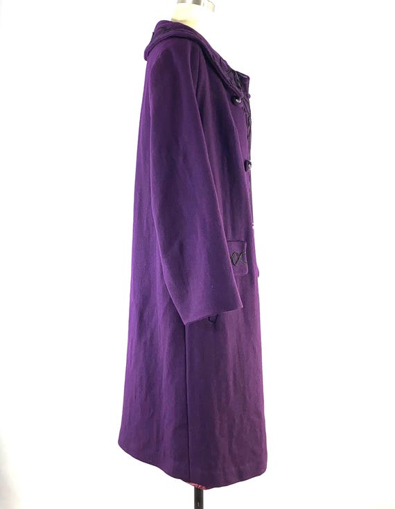 1950s wool overcoat - large - 1950s purple wool coat … - Gem