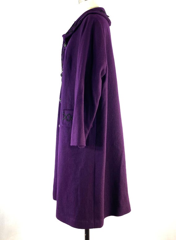 1950s wool overcoat - large - 1950s purple wool coat … - Gem