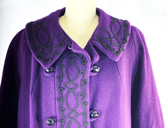 1950s wool overcoat - large - 1950s purple wool coat … - Gem