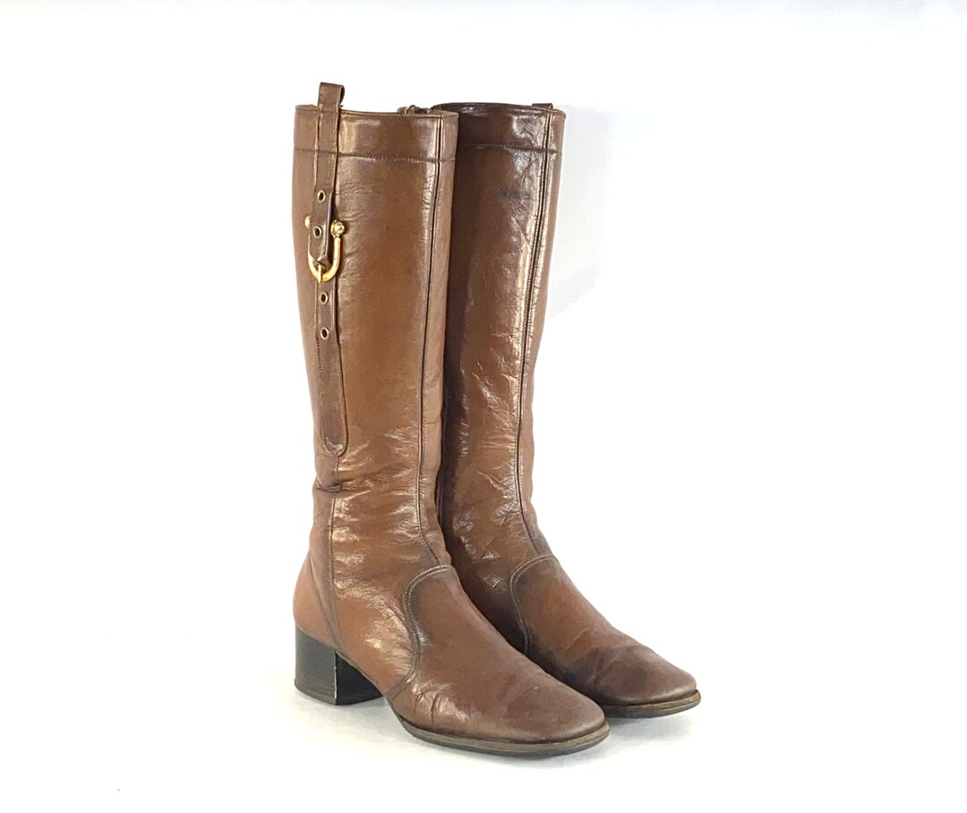 1970s Equestrian Boots - Size 7.5 - 1970s English Brown Leather Boots ...