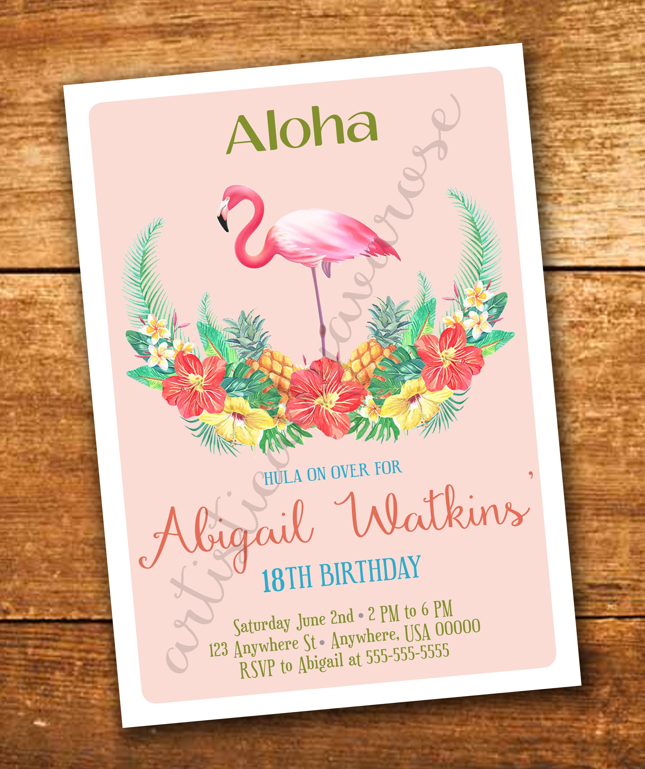 Aloha Invite - Digital PDF - Etsy