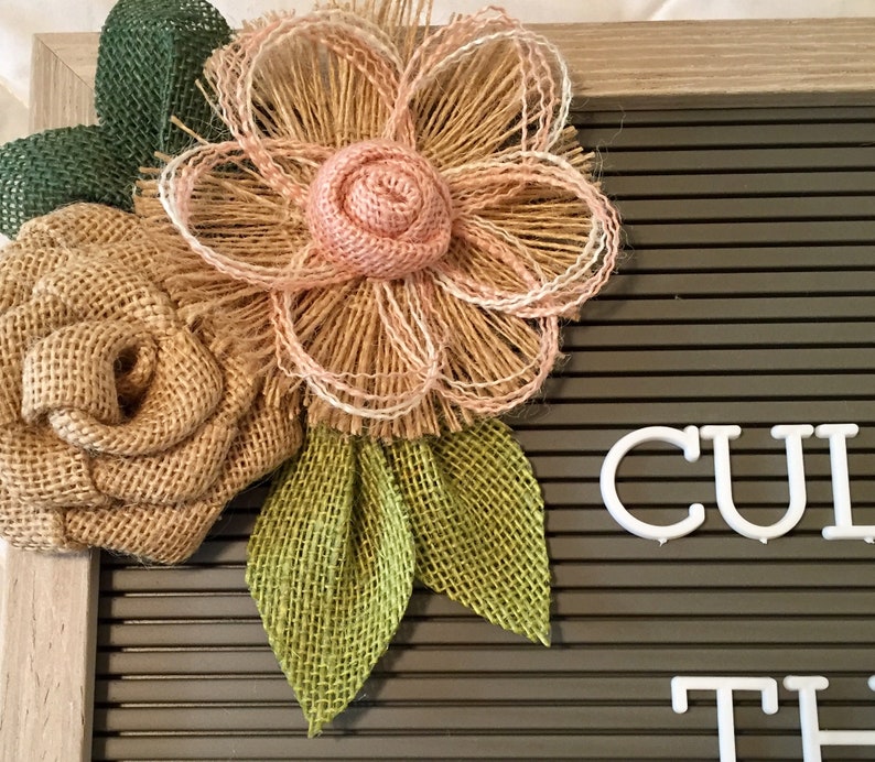 Peach Burlap Flower Set of 15 Farmhouse decor peach home - Etsy Polska